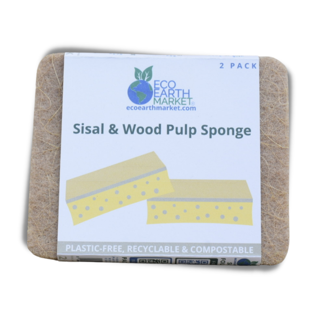 Sisal & Wood Pulp Sponge (2 Pack) – Eco Earth Market