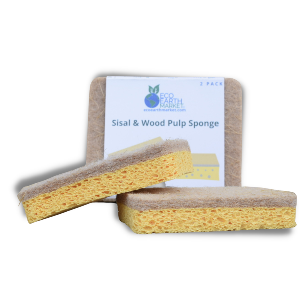 Sisal & Wood Pulp Sponge (2 Pack) – Eco Earth Market